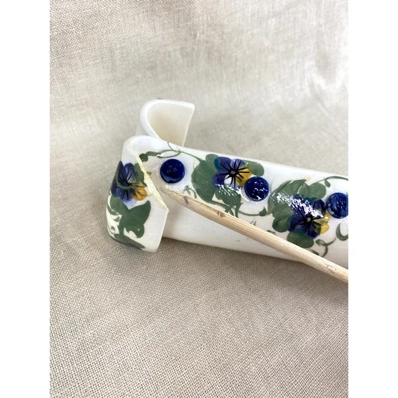 Handcrafted | Accents | Roxie Studio Pottery Hand Painted Pansies Vase ...